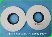 China 28GSM White Color Straw Wrapping Paper FDA Width 22mm / 25mm / 28mm for sale