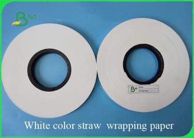 China 28GSM White Color Straw Wrapping Paper FDA Width 22mm / 25mm / 28mm for sale