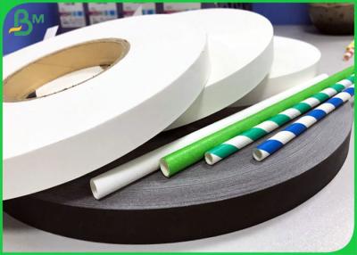 China 120 Gsm / 60 Gsm Black Color Printed Paper For Paper Straw 15mm Food Grade Ink for sale