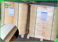 China Size 14mm 60gsm White / Brown Waterproof Karft Paper For Straw Wood Pulp Roll for sale