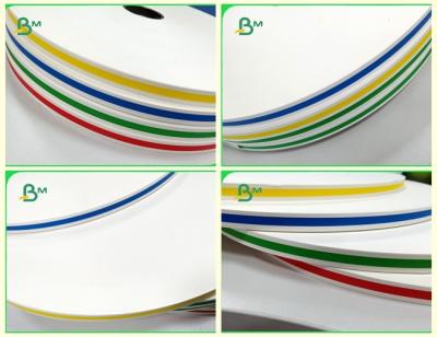 China 60gsm Stripe Printing Colored Straw Paper Degradability In Roll Diameter 55cm for sale