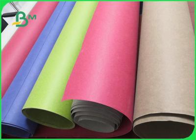 China Wear Resistance Red / Grey Washable Kraft Paper Fabric For Cosmetic Bag for sale