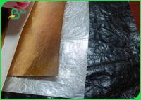 China Wrinkled Tear Resistant 0.55mm Black Washable Kraft Paper For Tote Bags for sale