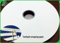 China Biodegradable 28gsm White Color Toothpick Wrapping Kraft Paper Roll 32mm Width for sale