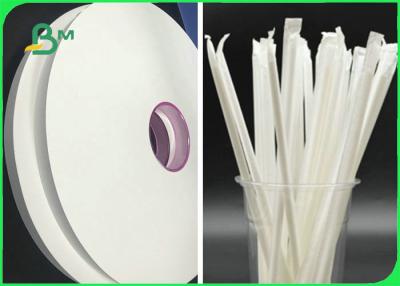 China 27mm - 40mm 28gsm Food Grade Straw Wrapping Paper For Packing Straws for sale