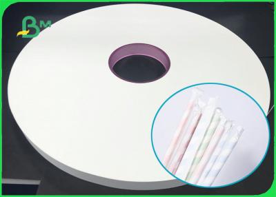 China Biodegradable 28MM 30MM Drinking Straw Wrapping Paper for sale
