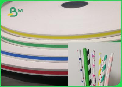 China Biodegradable Striped Food Grade Kraft Paper For Drinking Straw 14MM 15MM for sale