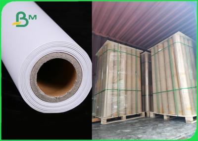 China 20lb Uncoated Inkjet Bond Plotter Paper Roll For Garment Eco - Friendly 62'' 72'' for sale