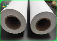 China 20lb Plotter White Paper Roll 50m 2 Inch Core Uncoated Inkjet Bond for sale