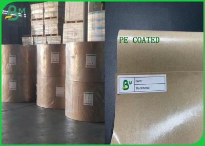 China Greaseproof 140g + 15g Glossy PE Coated Kraft Paper In Roll 790mm for sale