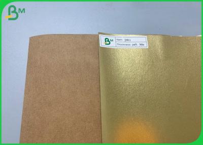 China Waterproof  0.3mm 0.55mm Golden Color Washable Kraft Paper For Recycled Bag for sale