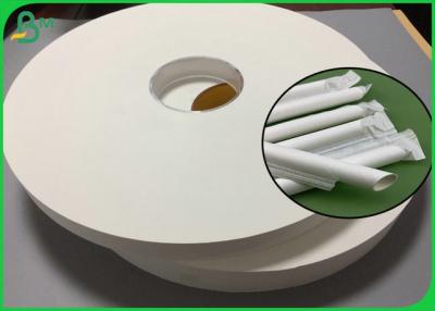 China 27mm 28mm White Color Packaging Paper 28gsm Food Grade Suit For Wrapping Straws for sale