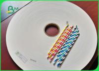 China Biodegradable 60GSM Blue And Black Striped Straw Food Grade Paper Roll For Birthday Wedding for sale