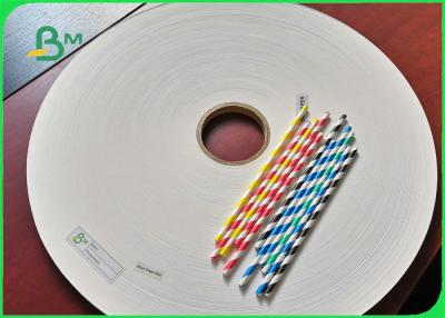 China Biodegradable 60GSM Blue And Black Striped Straw Food Grade Paper Roll For Birthday Wedding for sale