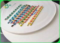 China 100% Eco - Friendly Food Grade Paper Roll , Ink 60GSM 120GSM Straw Paper Roll For Paper Straw for sale