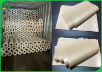 China 42gr 50gr 55gr Gloss One Side Brown Ribbed Kraft Paper Roll for Paper Box for sale