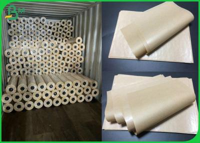 China 42gr 50gr 55gr Gloss One Side Brown Ribbed Kraft Paper Roll for Paper Box for sale