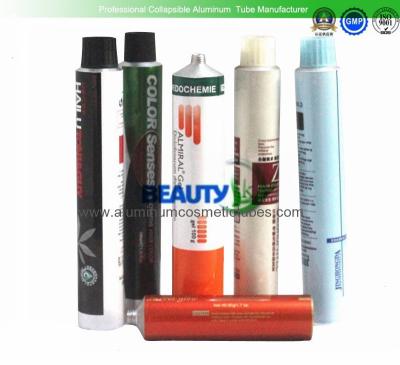 China Hair Color Cream Aluminum Tube Containers , High Standard Aluminum Ointment Tubes for sale