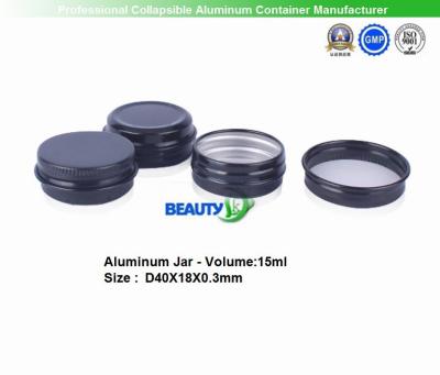 China Matte Black color 30ml Cosmetic Packaging Face Body Care Cream Empty Aluminum Container Jars for sale