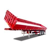 China Tri-axles Double Side Dump Tipper Semi Trailer 600mm Wallboard Height 12R22.5 Tire for sale