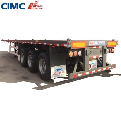 China CIMA HUAJUN 40ft 3 Axle Flatbed Semi Trailer with Wabco Valve and 20 Years Experience for sale