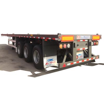 China 40ft Container Chassis Truck Trailer 40ton 60ton 80ton Flatbed Trailers Sales in Dubai for sale