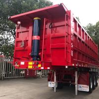 China Truck Trailer 50 Ton Hydraulic Rear Tipping Dump Semi Trailer for Carbon Dust Transport for sale