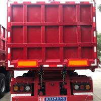 China Truck Trailer 50 Ton Hydraulic Rear Tipping Dump Semi Trailer for Carbon Dust Transport for sale