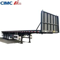 China 50 tons Truck Trailer 3 Axle 40ft CIMC HUAJUN Flatbed Semi Trailer for sale