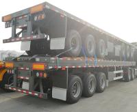 China Landing Gear Standard 3 Axle 40ft Container Flatbed Semi Trailer with KTL Painting for sale