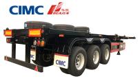 China CIMC HUAJUN 3 Axle 40ft Flatbed Container Semi Trailer with 12 Twist Locks and 12380*2500 Size for sale