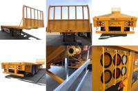 China CIMC HUAJUN 3 Axle 40ft Flatbed Container Semi Trailer with 12 Twist Locks and 12380*2500 Size for sale