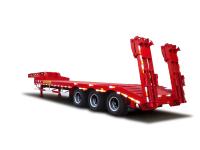 China 13000*3000*3100 Steel CIMC HUAJUN 3 Axles Dropbed Semi Trailer Low Bed Heavy Machine Truck Trailer for sale