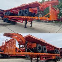 China Main Beam T700/Q345 Steel Semi-Trailer CIMC HUAJUN 3 Axle Flatbed Trailer Train for sale