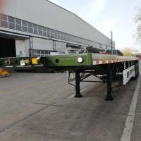 China CIMC HUAJUN Semi-Trailer for Asian Market 3 axle 40FT flatbed container trailer built for sale