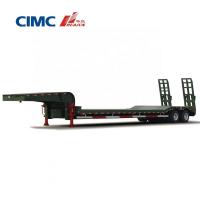 China Hot Cimc Huajun 3axle Loader Low Bed Semi Drop Deck Trailer for Steel Construction for sale