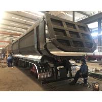China 12R22.5 tires 4 axles U type hydraulic tipping truck trailer 38CBM by CIMC HUAJUN for sale