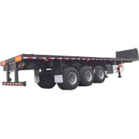 China 40T Max Payload CIMC HUAJUN 20ft 40ft Flatbed Trailer with Air Suspension and Lifting for sale
