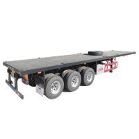 China 80T Truck Chassis CIMC HUAJUN 20ft 40ft Flatbed Container Trailer with 12R22.5 Tires for sale