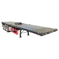 China 80T Truck Chassis CIMC HUAJUN 20ft 40ft Flatbed Container Trailer with 12R22.5 Tires for sale