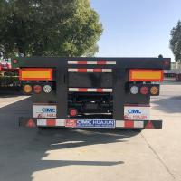 China 80T Truck Chassis CIMC HUAJUN 20ft 40ft Flatbed Container Trailer with 12R22.5 Tires for sale