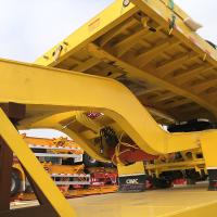 China 3 Axles Flatbed Semi Trailer Double Linked for Transporting 200 Tons 40ft Containers for sale