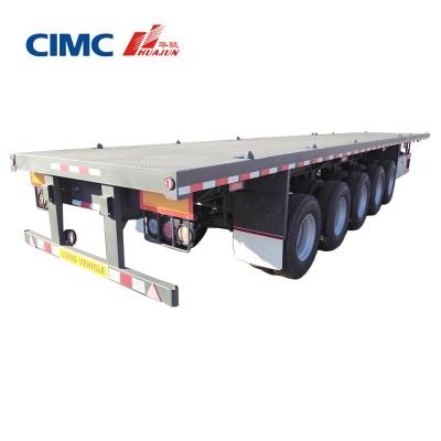 China CIMC HUAJUN 5 Axles Flatbed Trailer Perfect for Various Tractors in Africa Market for sale
