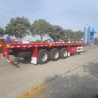 China 40 Ton Max Payload Tri-axle Flatbed Container Semi Trailer for Truck for sale