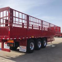 China FUWA or BPW Axle Truck Trailer CIMC HUAJUN Fence Flatbed Semi Trailer with Design for sale
