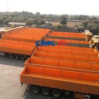 China CIMC HUAJUN 50t Tri Axle Cement Transportation Fence Cargo Trailer with 12R22.5 Tires for sale
