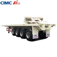 China 60Ton Max Payload Flatbed Semi Trailer Truck Trailers 4 Axles with Dual Line Braking System for sale