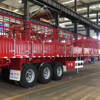 China Leading JUNLONG L400 3 Axle 40 Tons Fence Semi Trailer for Heavy-Duty Applications for sale