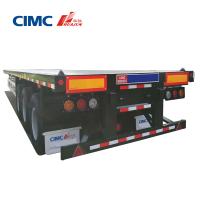 China 40ft Container Flatbed Semi Truck Trailers with Optional Tires and 12 Sets Twist Locks for sale