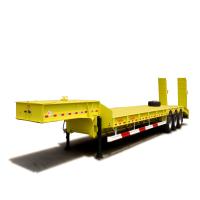 China 12990*3000*3200 Overall Dimension Rail Vehicle Mining Machine Lowbed Semi Trailer Truck for sale